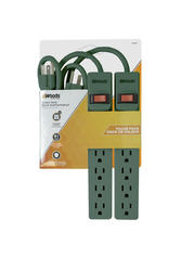 Woods 6-Outlet Green Power Strip with 1.5' Cord - 2 Pack at Menards®