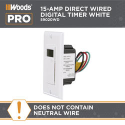 Woods® 15-Amp Direct Wire White Digital Timer at Menards®