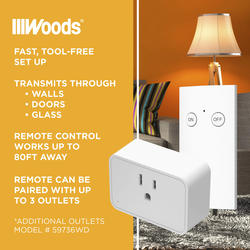 Woods Indoor Wireless Remote Control Outlet at Menards®