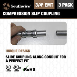 Southwire® 3/4" EMT Compression Slip Coupling - 3 Pack at Menards®
