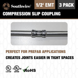 Southwire® 1/2" EMT Compression Slip Coupling - 3 Pack at Menards®