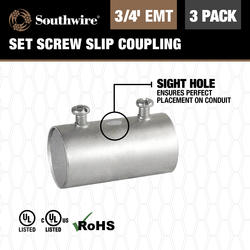 Southwire® 3/4" EMT Set Screw Slip Coupling - 3 Pack at Menards®
