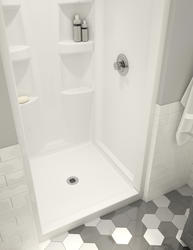 Delta® Hycroft® ProCrylic® 36"W x 36"D x 78"H White Shower with Center ...