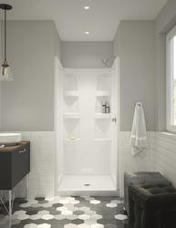 Delta® Hycroft® ProCrylic® 36"W x 36"D x 78"H White Shower with Center ...