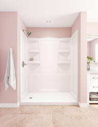 Delta® Hycroft® ProCrylic® 60"W x 32"D x 78"H White Shower with Left ...