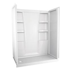 Delta® Hycroft® ProCrylic® 60"W x 32"D x 78"H White Shower with Left ...