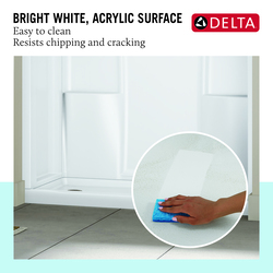 Delta® Hycroft® 2.0 ProCrylic® 60"W x 32"D White Single Threshold ...