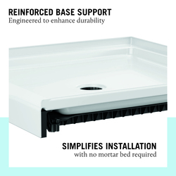 Delta® Hycroft® 2.0 ProCrylic® 60"W x 32"D White Single Threshold ...