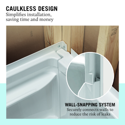 Delta® Hycroft® 2.0 ProCrylic® 60"W x 32"D x 61-1/8"H White Bathtub ...