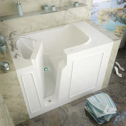 Meditub® 52"W x 29"D White Left Drain Soaking Walk-In Bathtub at Menards®