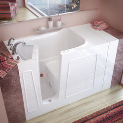 Meditub® 53"W x 30"D White Left Drain 6-Jet Massage Walk-In Whirlpool ...