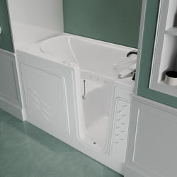 Meditub® 60"W x 30"D x 38"H White 16-Jet Air Massage Walk-In Whirlpool ...