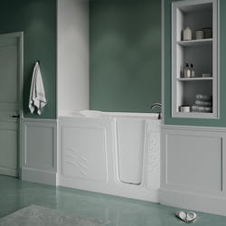 Meditub® 60"W x 30"D x 38"H White 16-Jet Air Massage Walk-In Whirlpool ...