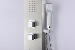 ANZZI® Expanse Brushed Steel Shower Panel System with Rain Showerhead ...