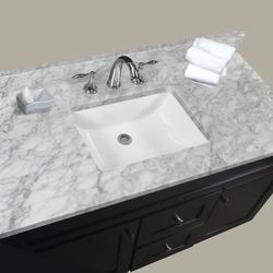 Tuscany® 49"W x 22"D Carrara Marble Vanity Top with Wave Rectangular ...