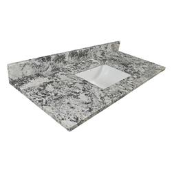 Tuscany® 49"W x 22"D Alaska White Granite Vanity Top with Rectangular ...