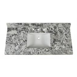 Tuscany® 49"W x 22"D Alaska White Granite Vanity Top with Rectangular ...