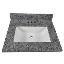 Tuscany® 25"W x 22"D Gray Blue Granite Vanity Top with Rectangular ...