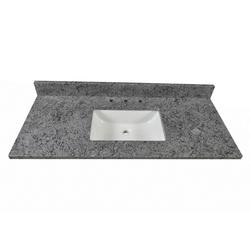 Tuscany® 49"W x 22"D Gray Blue Granite Vanity Top with Rectangular ...