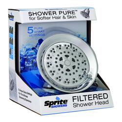 Sprite Showers® 5-Spray Setting Chrome Filtered Fixed Mount Showerhead ...