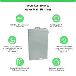 Square D™ QO™ 200-Amp 30-Space 30-Circuit Indoor Main Breaker Plug-On ...