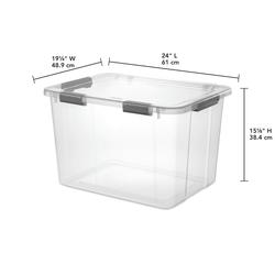 Sterilite® 80-Quart Clear Hinged Lid Storage Box at Menards®