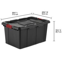 Sterilite® 27-Gallon Black Latching Industrial Storage Tote at Menards®