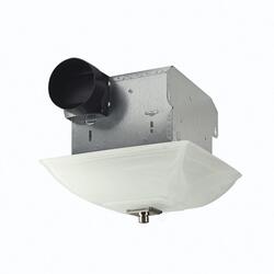 Tuscany 70 CFM Ceiling Exhaust Bath Fan with Light and Glass Globe at ...