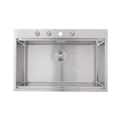 Tuscany® Torsten Dual Mount 33" Stainless Steel 4-Hole Single Bowl ...