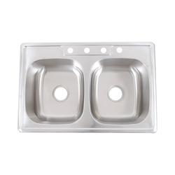 Tuscany® Kenric Dual Mount 33" Stainless Steel 4-Hole Double Bowl ...