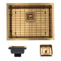 Strictly Kitchen and Bath Undermount 23" Gold Single Bowl Kitchen/Bar ...