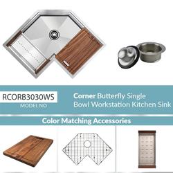 Strictly Kitchen and Bath Undermount 30" Stainless Steel Corner ...