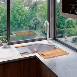 Strictly Kitchen and Bath Undermount 30" Stainless Steel Corner ...
