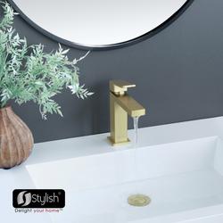 Stylish® Ava® One-Handle Centerset Brushed Gold Bathroom Sink Faucet at ...