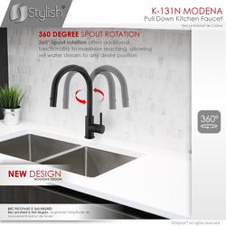 Stylish® Modena One-Handle Matte Black Pull-Down Kitchen Faucet at Menards®