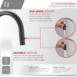 Stylish® Modena One-Handle Matte Black Pull-Down Kitchen Faucet at Menards®