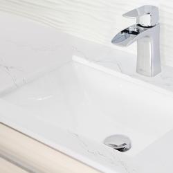 Stylish Trendy 18-1/4"W x 13"D White Rectangular Undermount Bathroom ...
