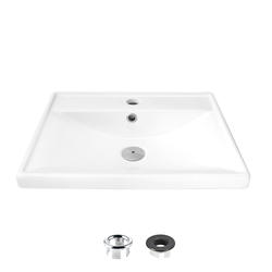 Stylish® Classy™ 20-1/4"W x 16"D White Rectangular Drop-In Bathroom ...