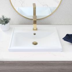 Stylish® Classy™ 20-1/4"W x 16"D White Rectangular Drop-In Bathroom ...