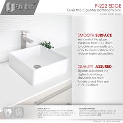 Stylish® Edge 15"W White Square Vessel Sink at Menards®