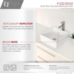 Stylish® Edge 15"W White Square Vessel Sink at Menards®