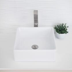 Stylish® Edge 15"W White Square Vessel Sink at Menards®