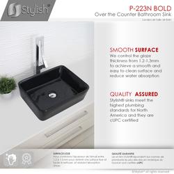 Stylish® Bold 18-3/4"W x 14-1/2"D Black Rectangular Vessel Sink at Menards®