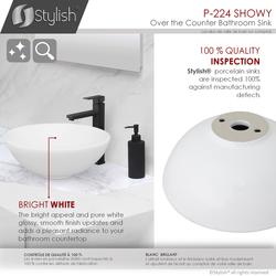Stylish® Showy 16"W White Round Vessel Sink at Menards®