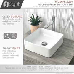Stylish® Lush 14-1/2"W White Square Vessel Sink at Menards®
