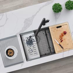 Stylish® Versa Undermount 32" Graphite Black Stainless Steel Double ...