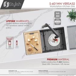 Stylish® Versa Undermount 32" Graphite Black Stainless Steel Double ...