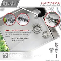 Stylish® Versa Undermount 30" Stainless Steel Single Bowl Kitchen Sink ...