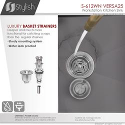 Stylish® Versa Undermount 25" Graphite Black Stainless Steel Single ...