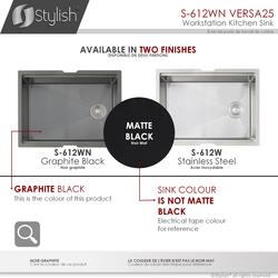 Stylish® Versa Undermount 25" Graphite Black Stainless Steel Single ...